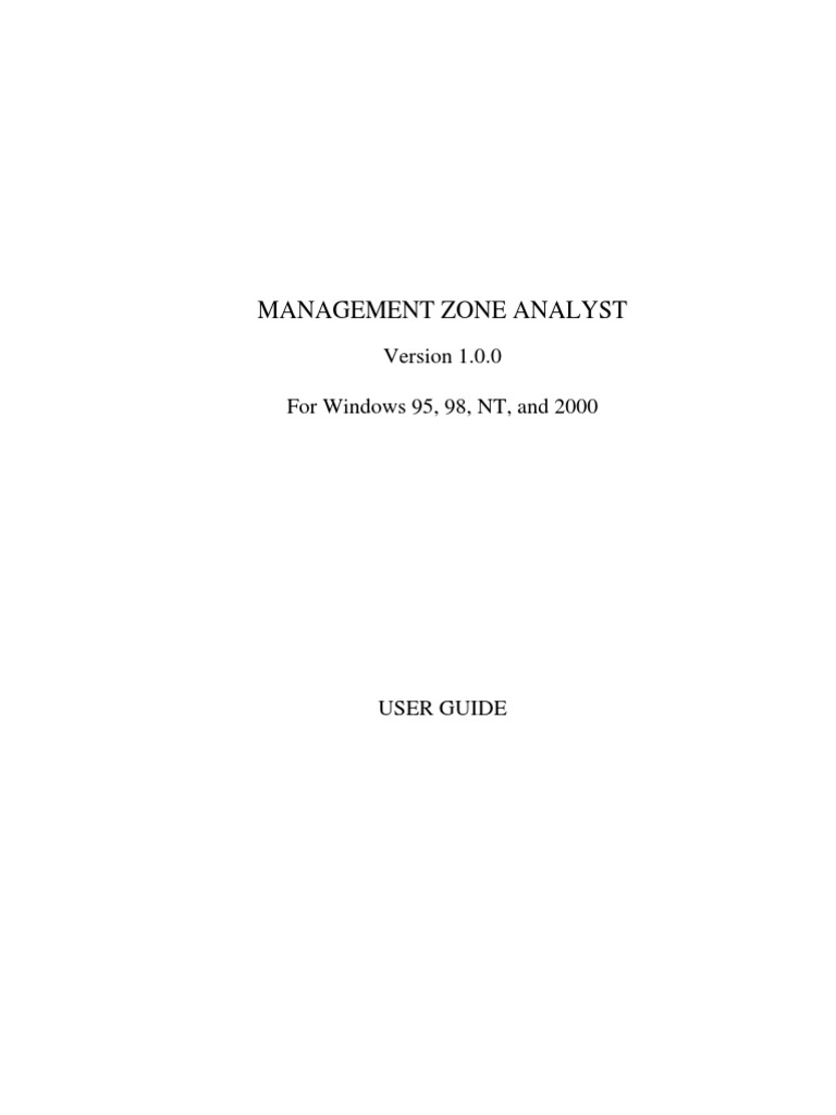 Management Zone Analyst: For Windows 95, 98, NT, and 2000 | PDF ...