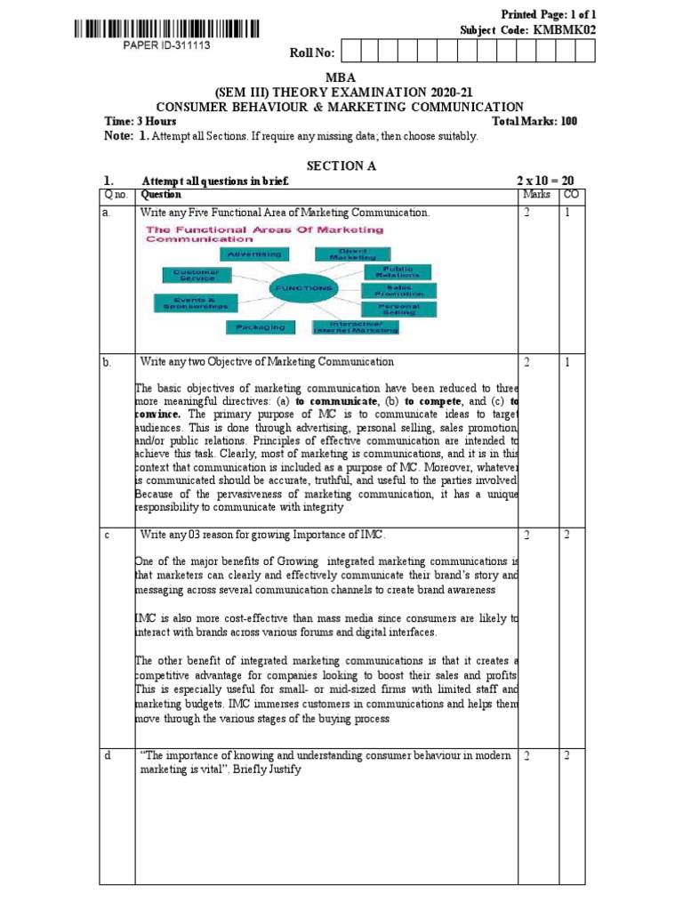 Cbmc Solution 2020 21 Pdf Consumer Behaviour Marketing Communications