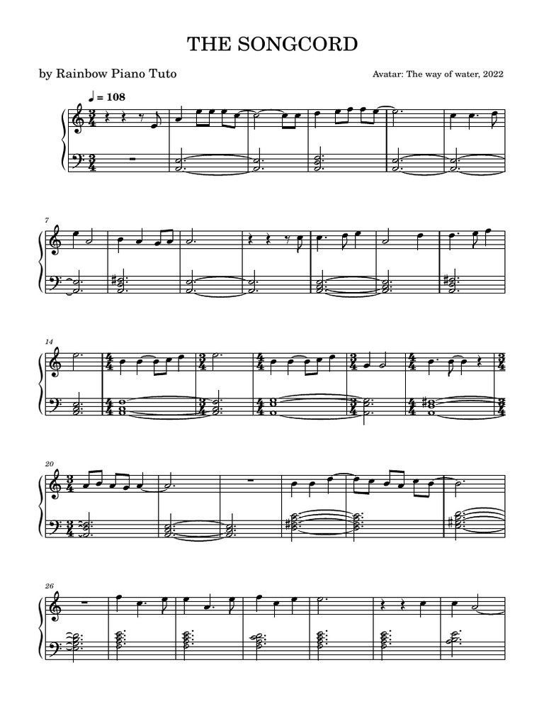 The Songcord - Avatar 2 The Way of Water - 2022 | PDF