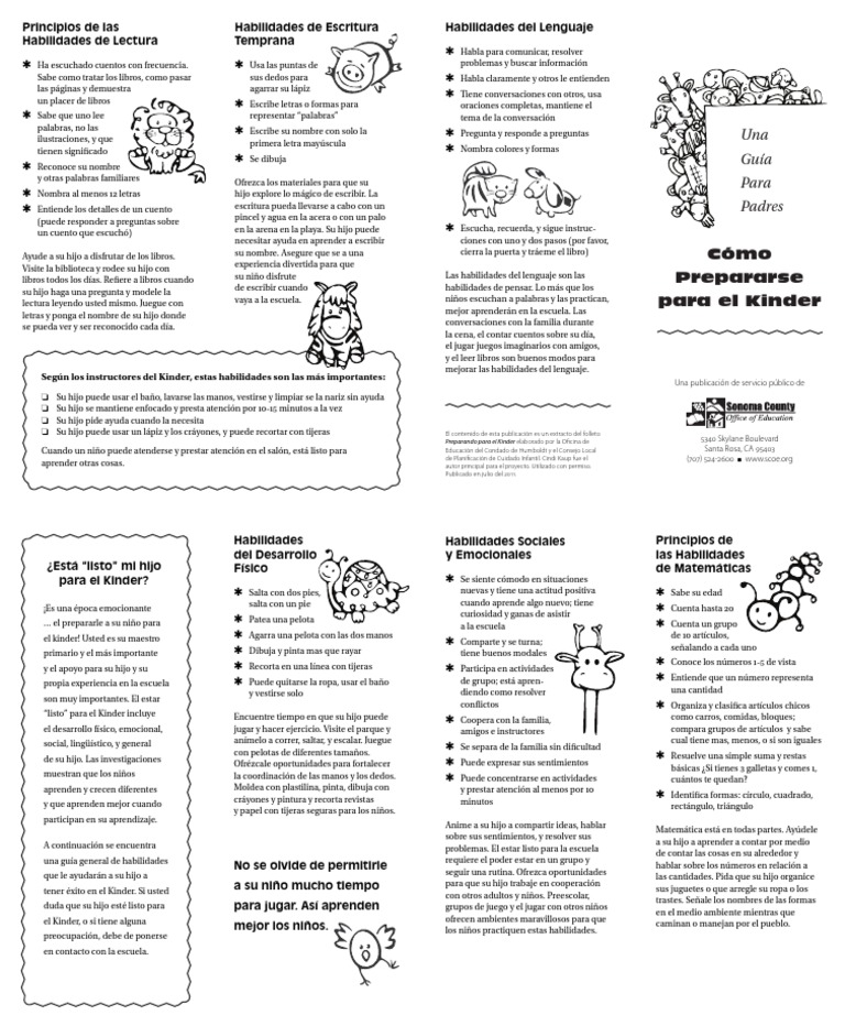 Kindergarten Spanish | PDF | Educación de la primera infancia