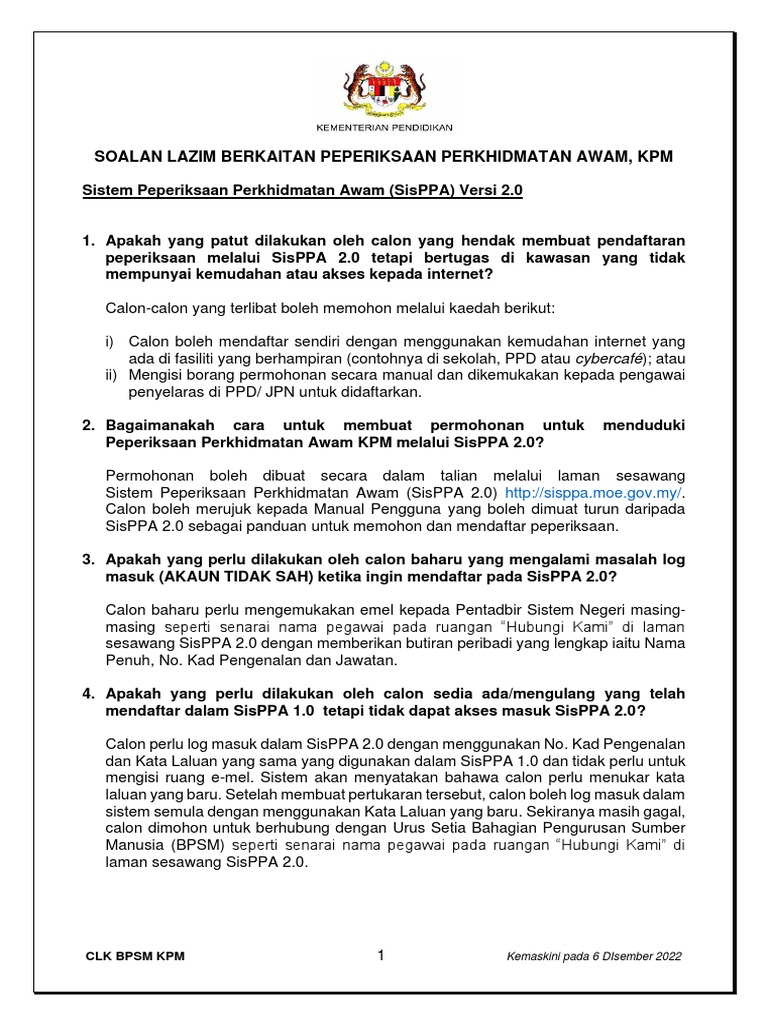 Panduan SisPPA 2.0 untuk Peperiksaan KPM | PDF