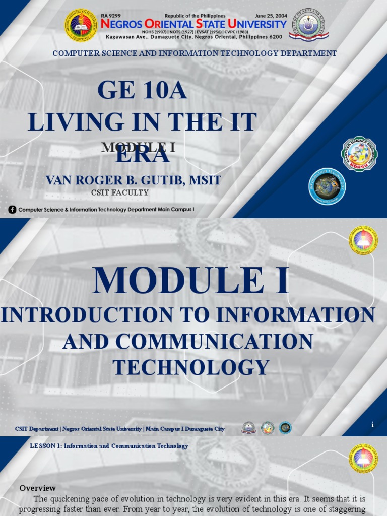 Ge10 Module 1 1 | PDF | Information And Communications Technology ...