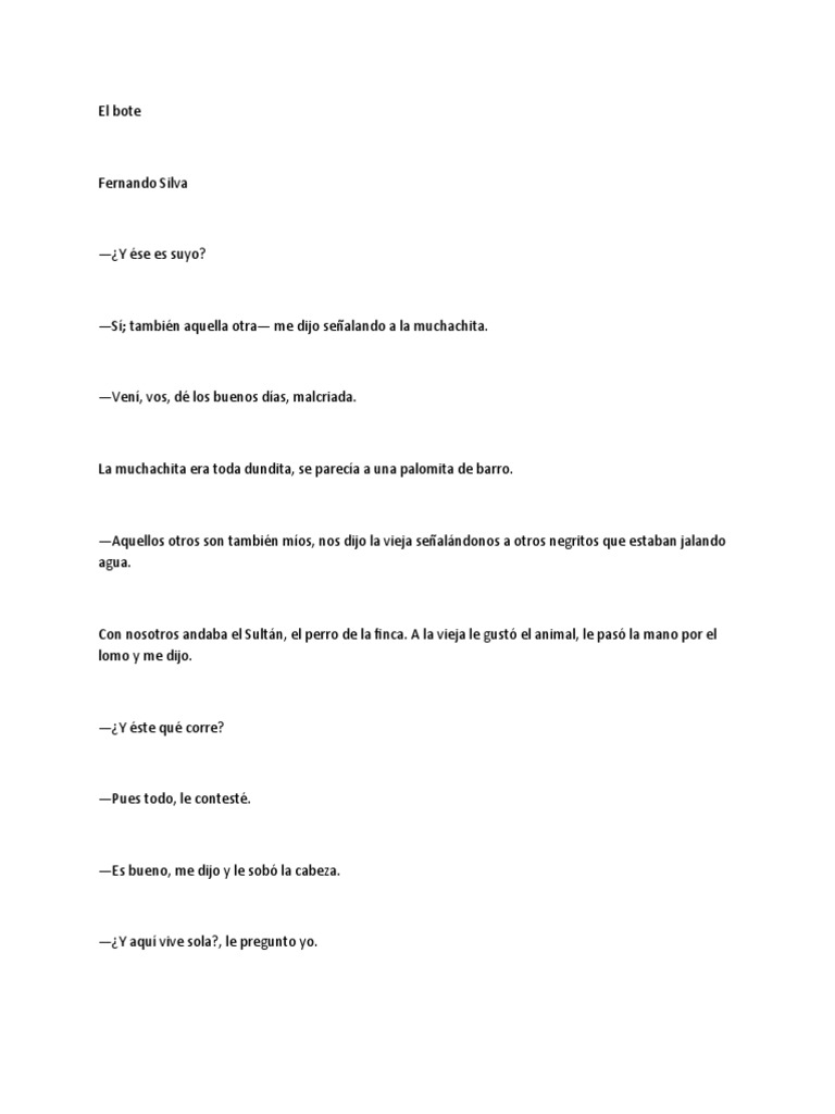 Cuento El Bote | PDF