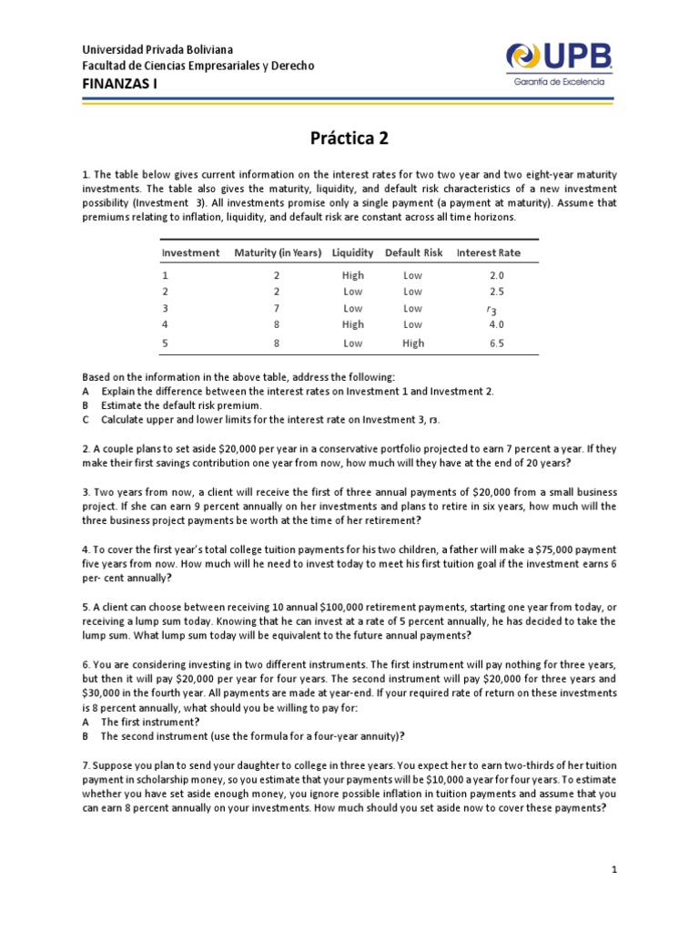 Práctica 2 Fin I 2021 | PDF | Present Value | Interest