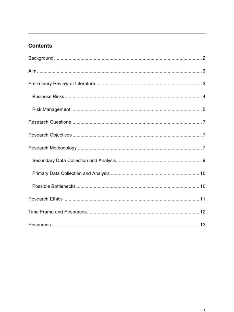 Sample Reserch Proposal | PDF | Risk | Retail