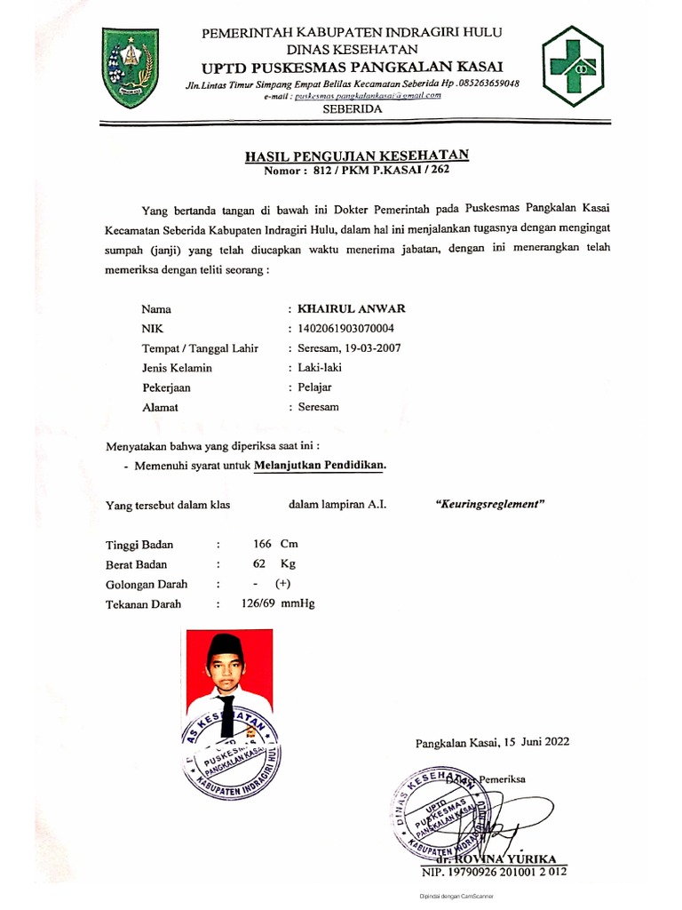 CONTOH Surat Kesehatan | PDF CONTOH Surat Kesehatan | PDF