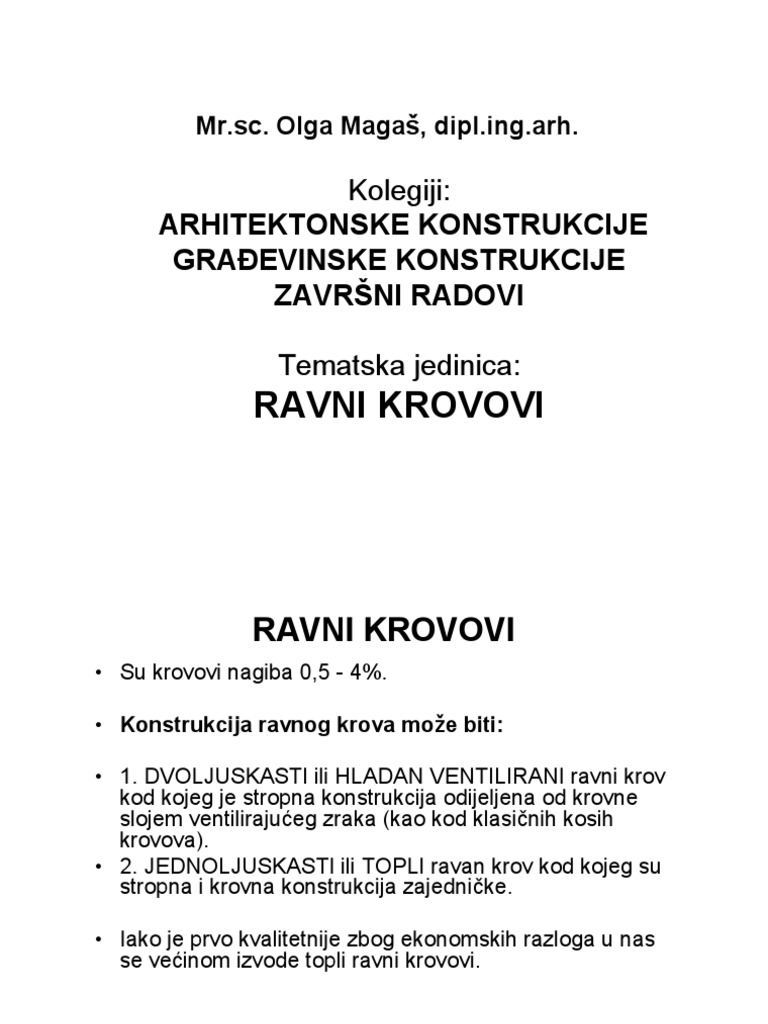 Ravni Krovovi | PDF