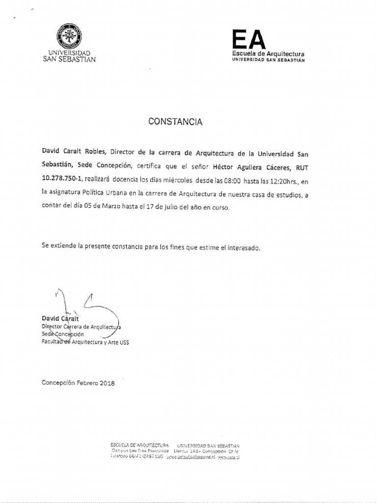 Ejemplo de Carta Docencia | PDF