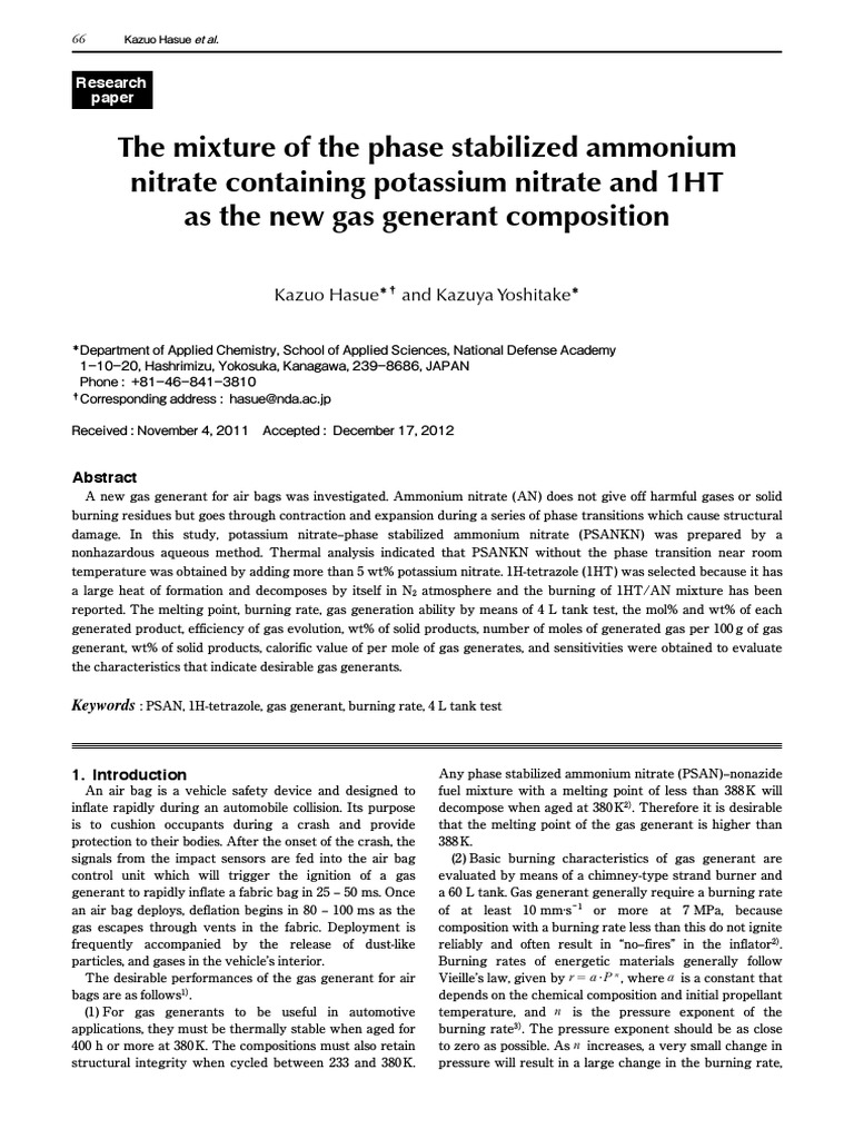 The Mixture of The Phase Stabilized Ammonium Nitrate Containing ...