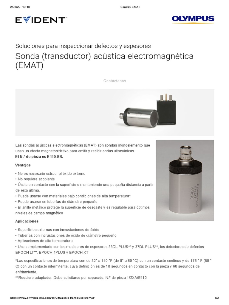 Sondas EMAT | PDF | Ingeniería mecánica | Ingenieria Eléctrica