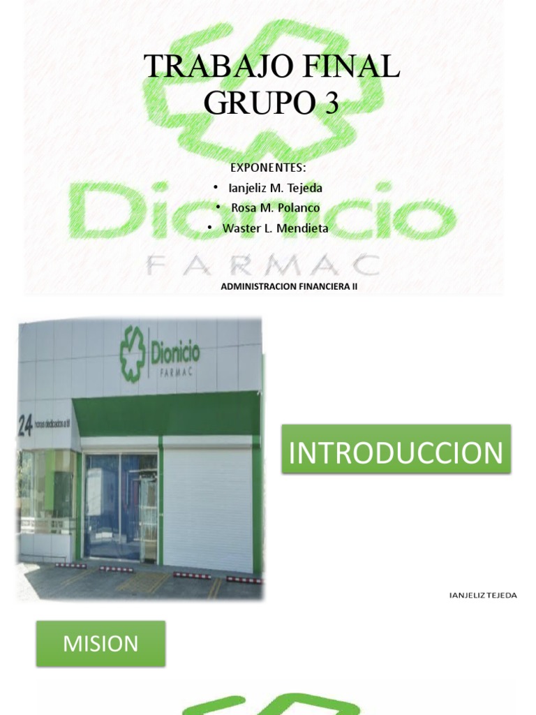 Análisis Financiero de Dionicio Farmac | PDF | Apalancamiento (Finanzas) | Economía Financiera