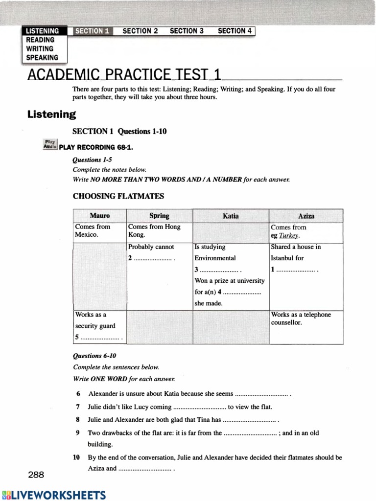 Academic Practice Test | PDF