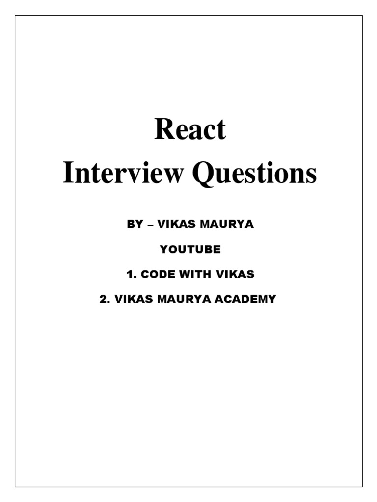 React Interview Questions | PDF | Document Object Model | Java Script