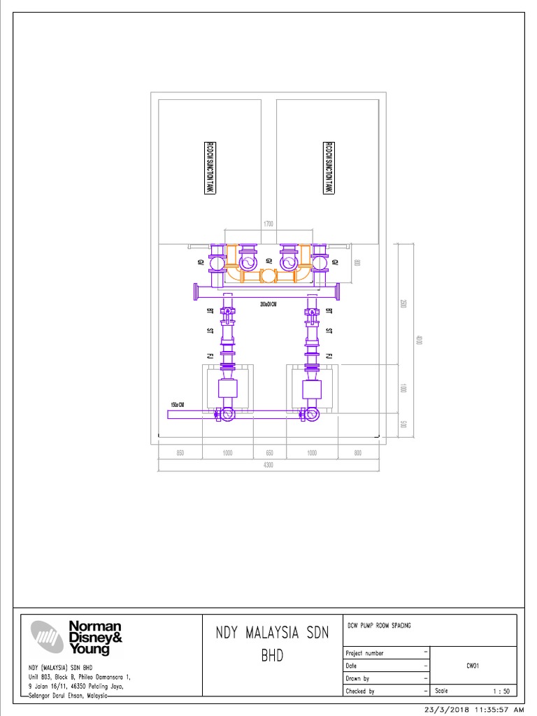 DCW Pump Room Layout and Specs | PDF