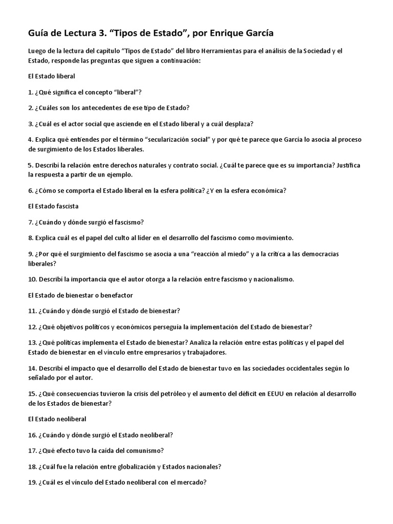 Guia de Lectura 3 Responder | PDF