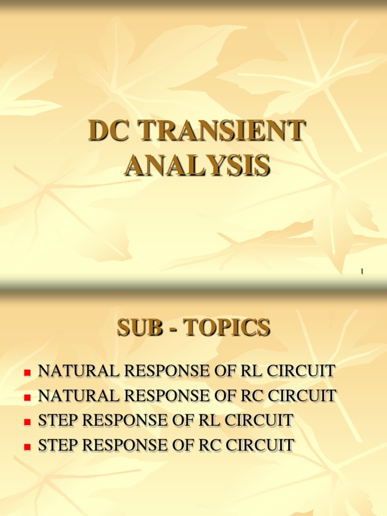 DC Transient Analysis | PDF | Electrical Network | Capacitor