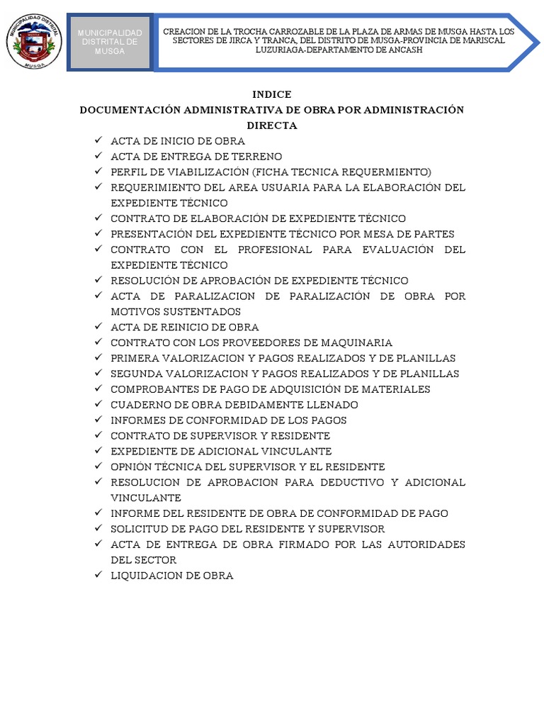 INDICE de Documentos Administrativos | PDF
