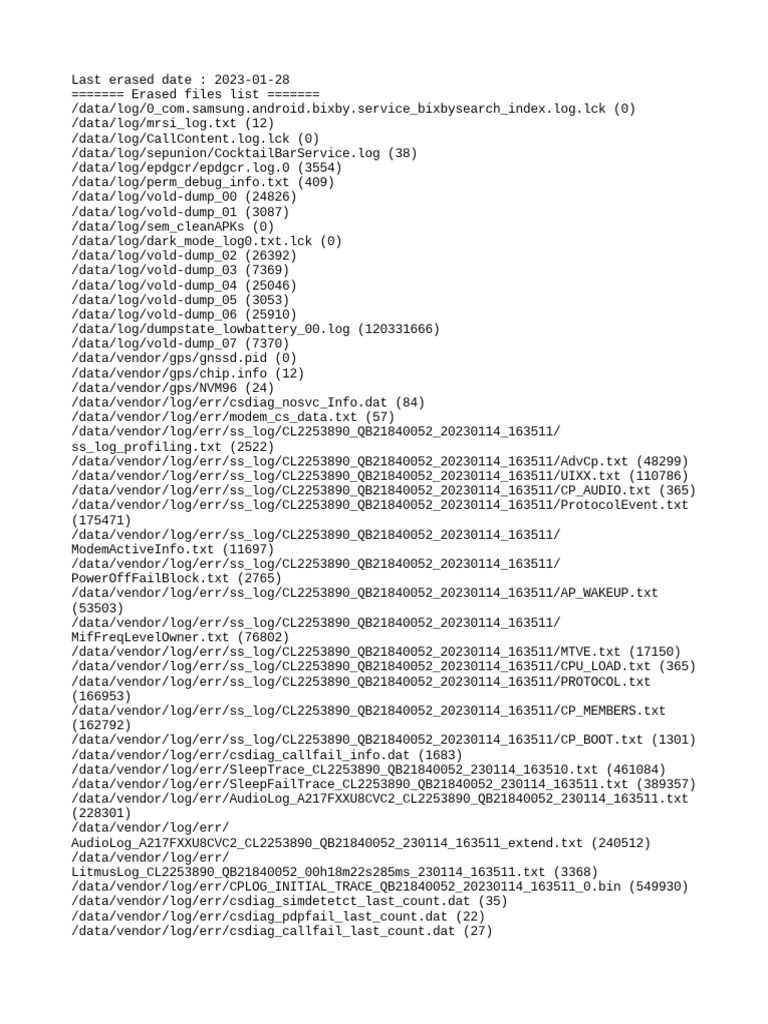 Erased Log by Sos | PDF | Computer File | Computing