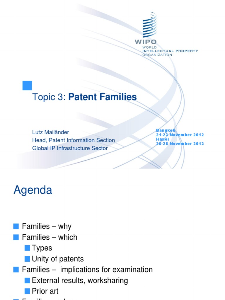 Patent Family Wipo Ip BKK 12 WWW 238983 | PDF | Priority Right ...
