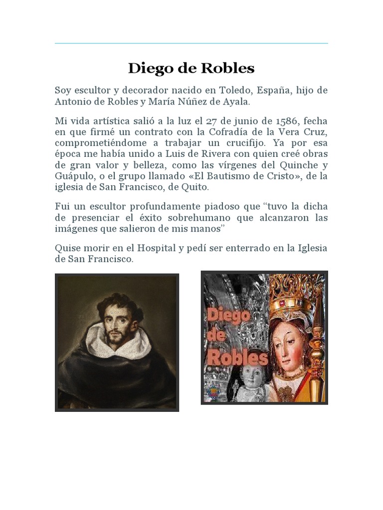 Vida y Obra de Diego de Robles | PDF