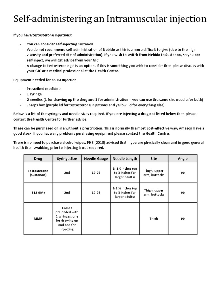 IM Injections | PDF | Injection (Medicine) | Clinical Medicine