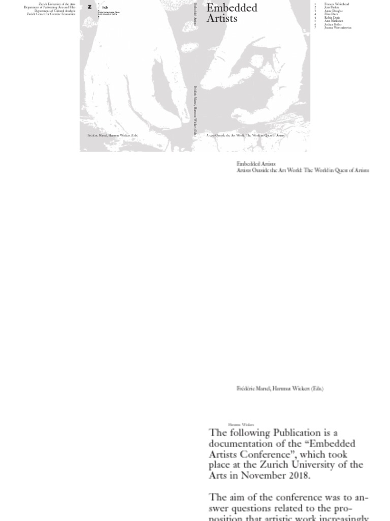 Zurich University of The Arts Embedded Artists | PDF | Knowledge ...