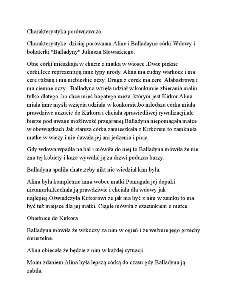 Charakterystyka Porównawcza | PDF