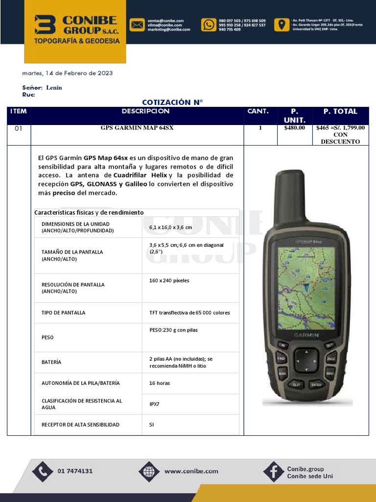 GPS Garmin Map 64SX | PDF | Ingeniería Informática | Electrónica