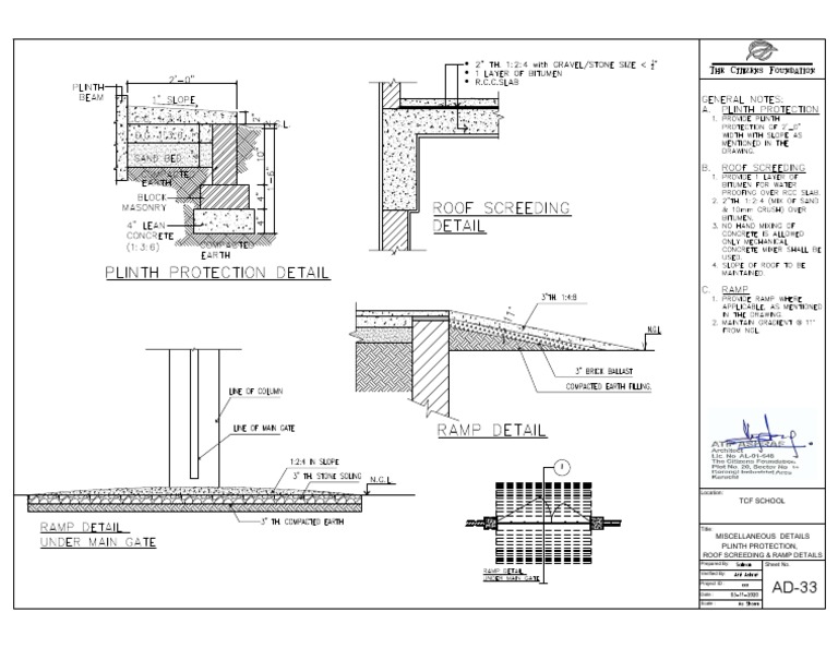 Plinth Protection & Roof Details | PDF | Science & Mathematics