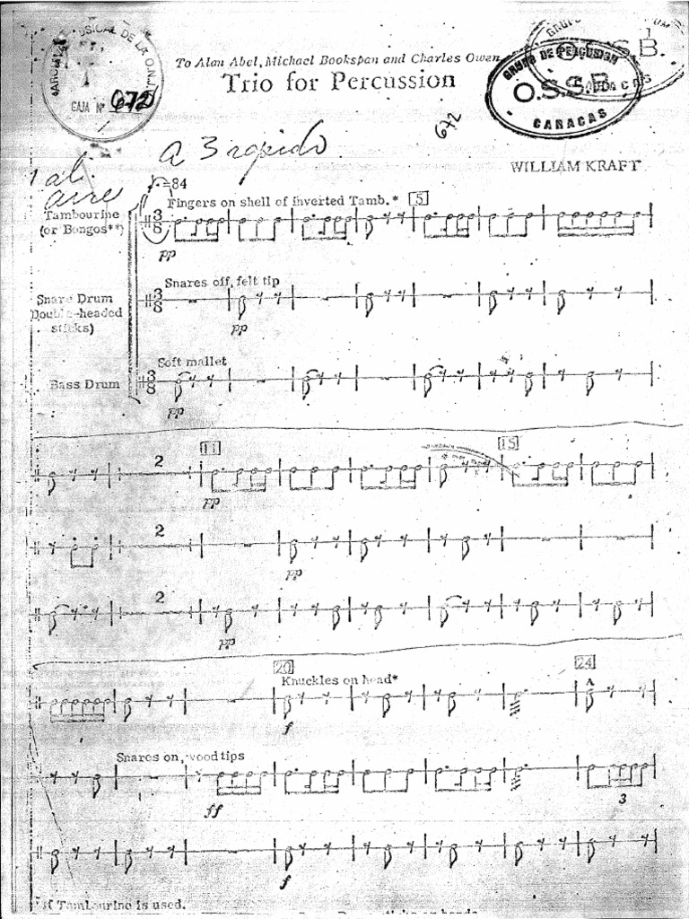 Trio For Percussion Score | PDF