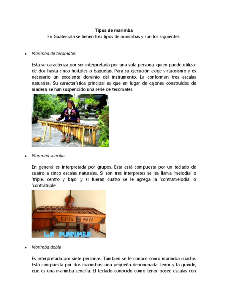 Tipos de marimba en Guatemala | PDF | Arte | Poesía