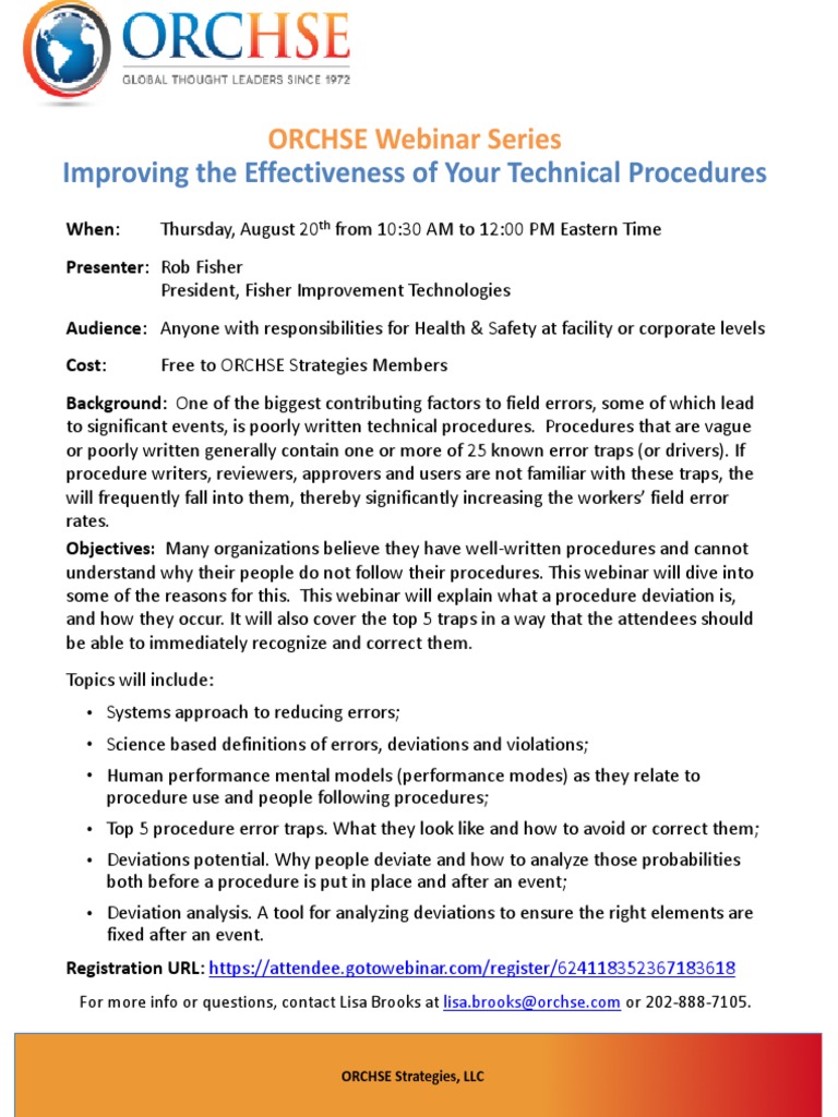 Improve Technical Procedure Effectiveness Webinar | PDF