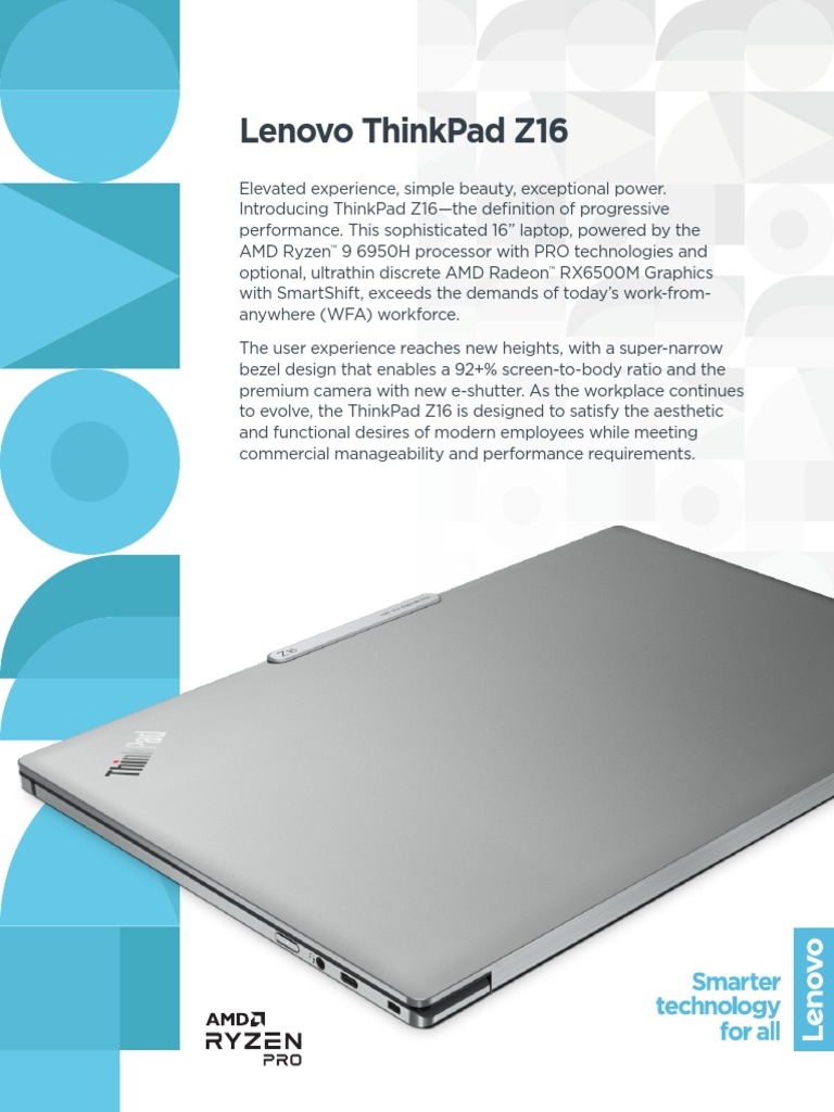 8thinkpad z16 Gen 1 Datasheet | PDF | Lenovo | Manufactured Goods