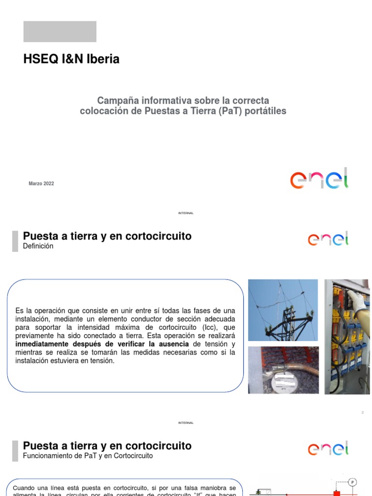 Campaña Informativa Sobre La Correcta Colocación de Puestas A Tierra (PaT) Portátiles | PDF ...