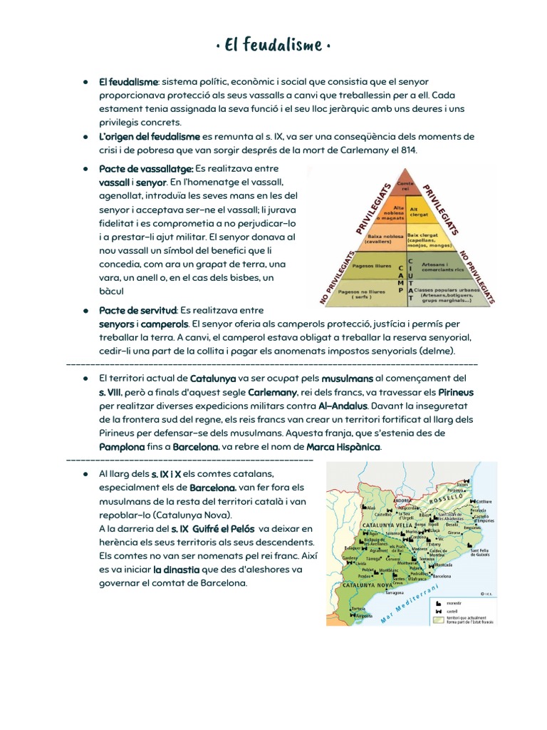 Copia de El Feudalisme - Socials Exam. | PDF