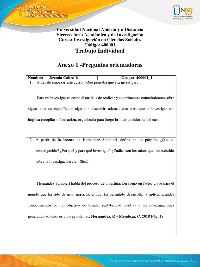 Unidad 1 - Fase 1 - Brenda Cohen - 400001 - 1 | PDF | Conocimiento ...