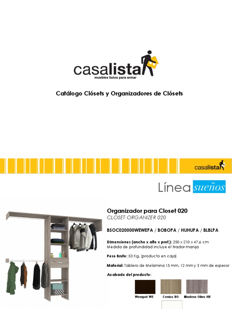 Catálogo Casalista - Clósets y Organizadores de Clóset | PDF | Arboles | Materiales naturales