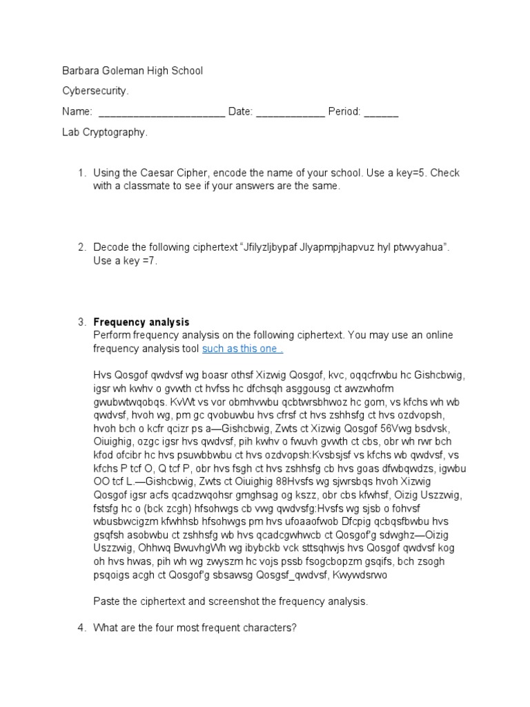 Lab Encryption | PDF | Encryption | Espionage Techniques Lab Encryption | PDF | Encryption | Espionage Techniques