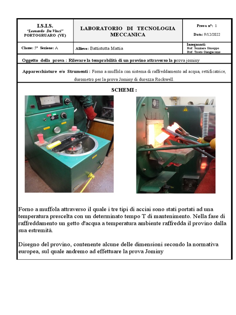 Relazione Prova Jominy | PDF