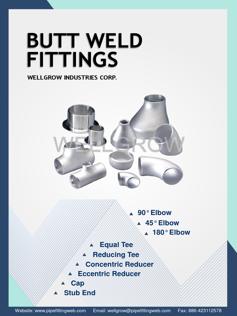 Butt Weld Fittings: Dimensional Specifications for 90° Elbows, 45° Elbows, 180° Elbows, Tees ...