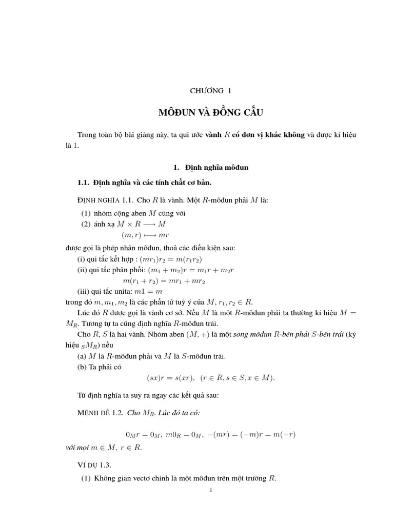 Module Theory C A Ngư I Ta | PDF