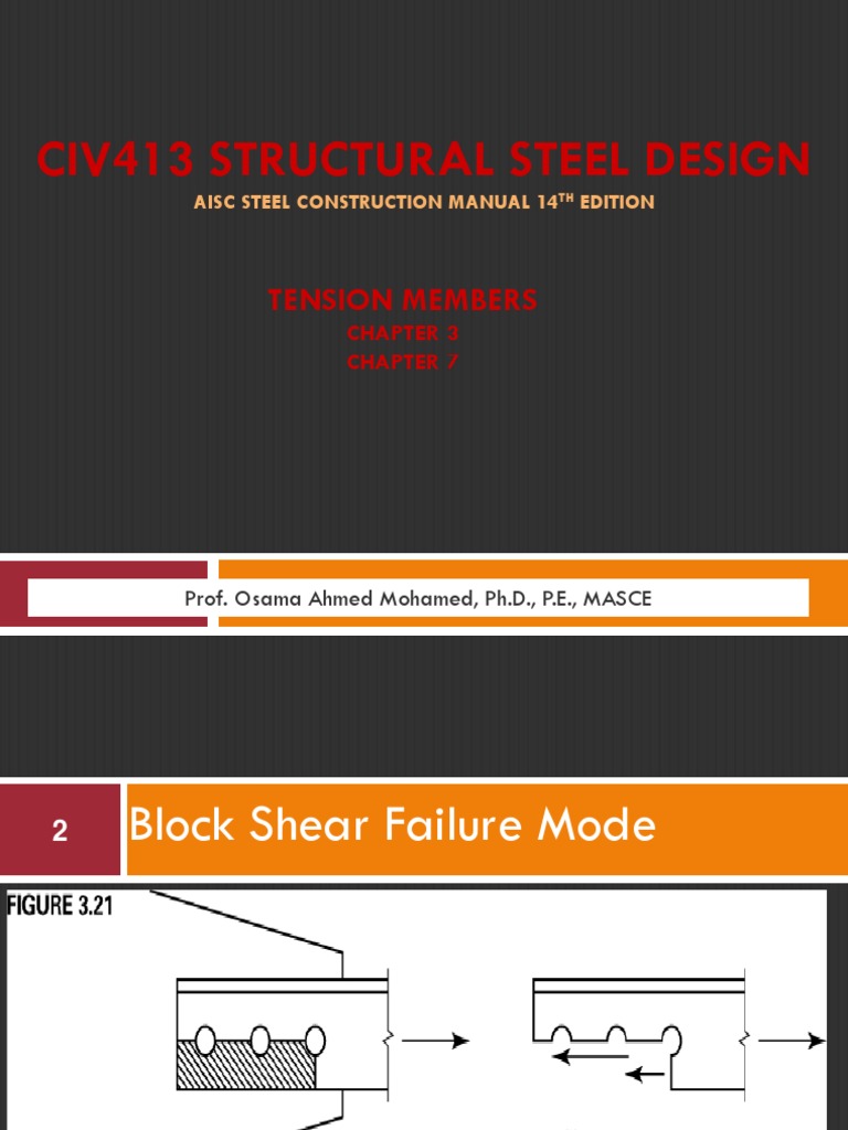 Chap 3 Block Shear Bearing Tearout | PDF | Screw | Stress (Mechanics)