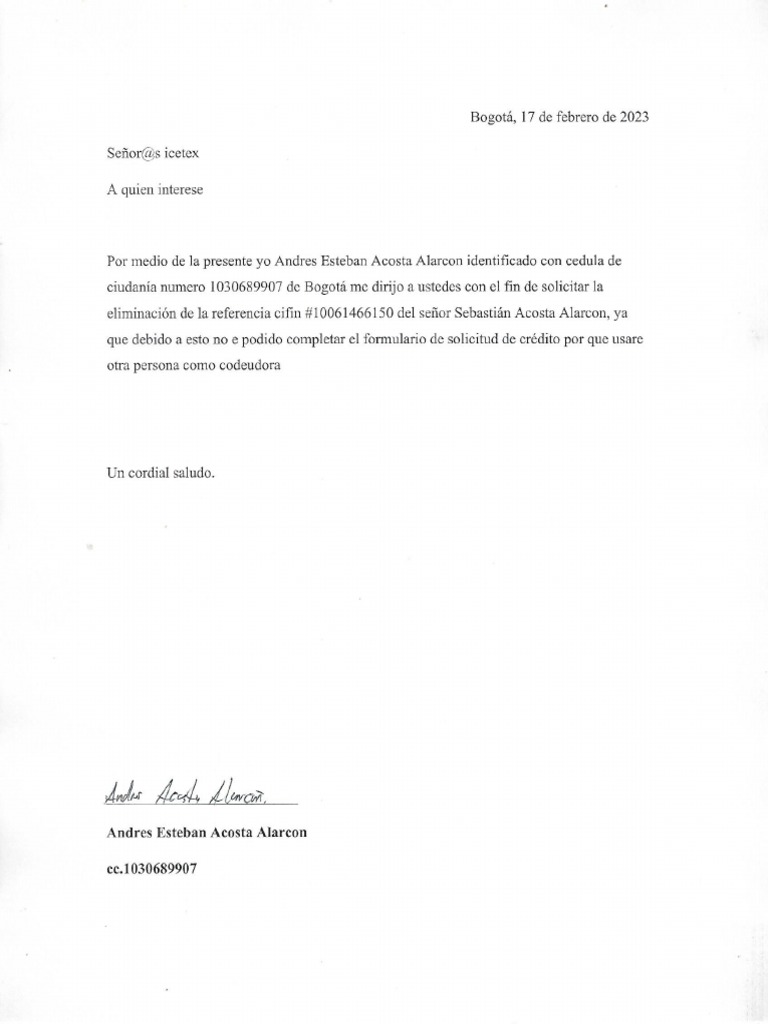 Carta Firmada | PDF