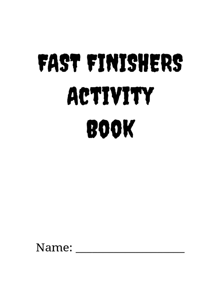Fast Finishers 3-4 Primary | PDF | English Language | Word
