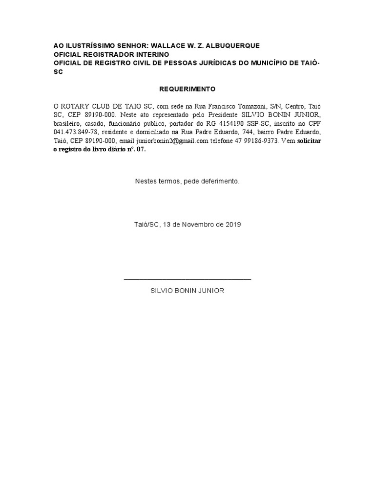 Modelo Requerimento | PDF