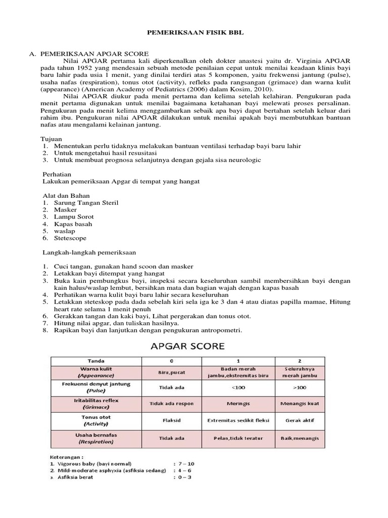 Pengkajian Apgar Score Ok | PDF | Pengembangan Diri