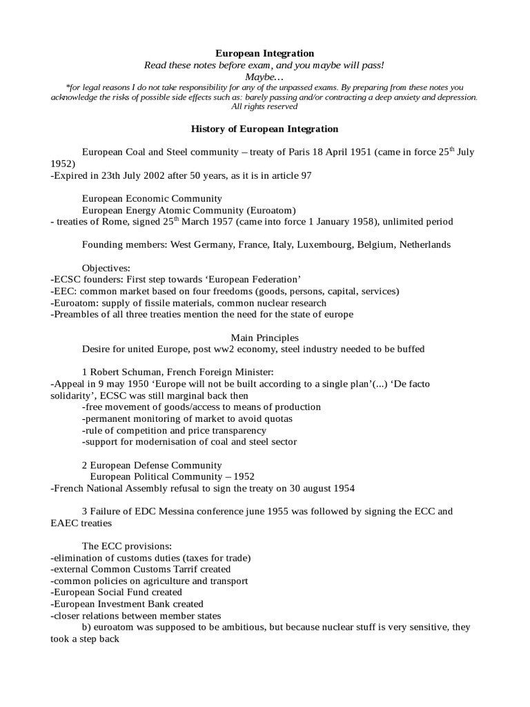 European Integration | PDF | European Economic Community | European Union
