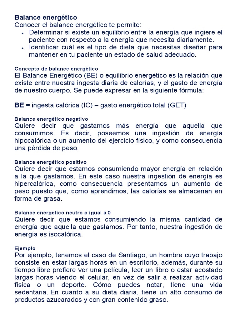 Balance Energético | PDF | Nutrición | Dieta y nutrición