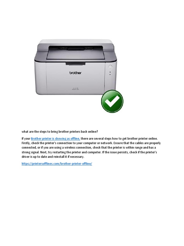 Brother Printer Is Showing As Offline | PDF