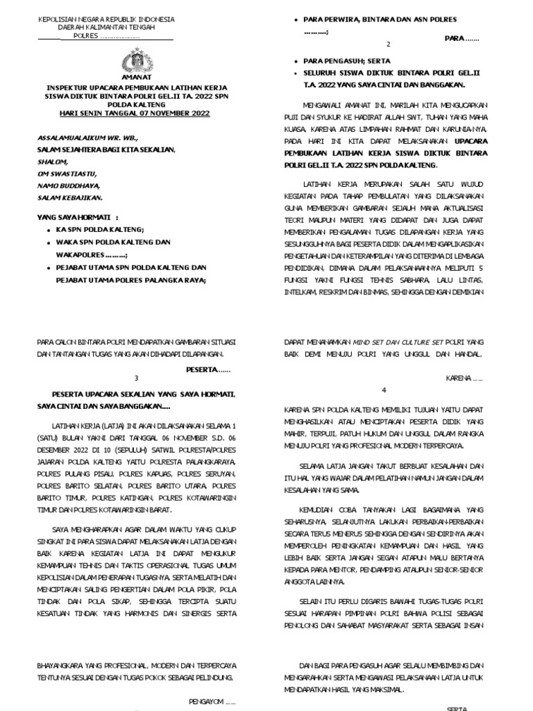 Amanat Pembukaan Latja | PDF